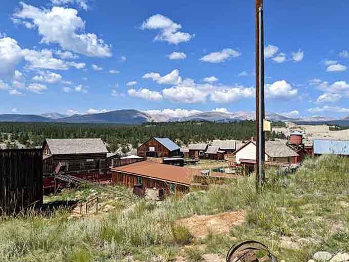 The old mining town sprawls across the hillside, a testament to the gold rush dreamers who built Fairplay.