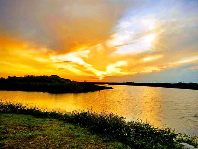 Sunsets here don't just happen, they explode across the sky like someone spilled liquid gold everywhere.