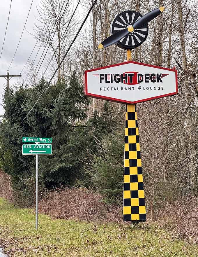 That vintage-style sign with the spinning propeller makes finding this place easier than navigating by the stars ever was.