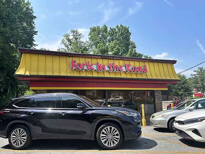 That bright exterior is like a beacon calling to every hungry soul driving past on their lunch break.