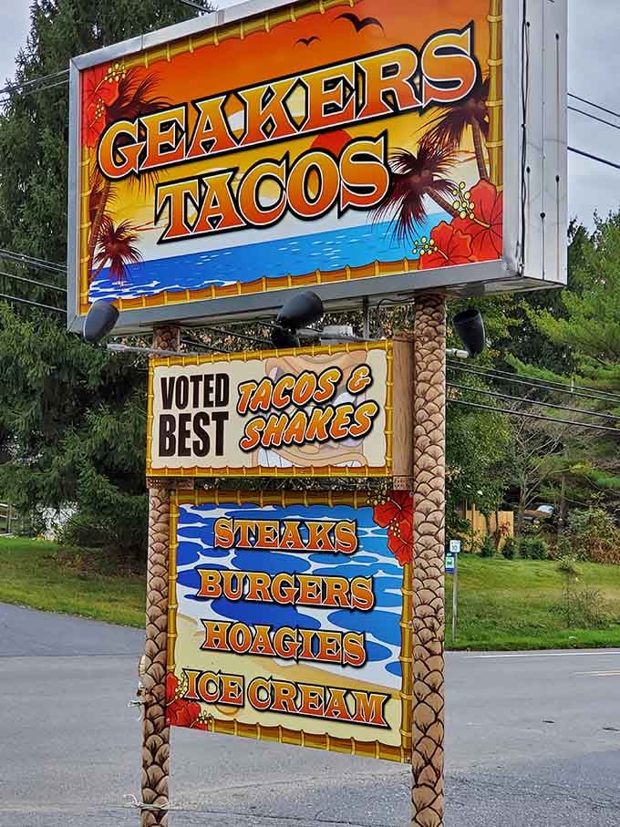 The roadside sign proudly declares their award-winning status, because when you're this good, you might as well advertise it.