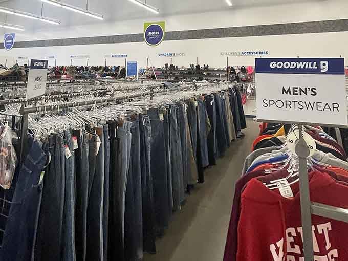 Rack after rack of denim jeans, because the search for the perfect pair never really ends, does it.