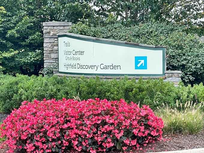 When the entrance sign is flanked by blooming red flowers, you know you're in the right place.