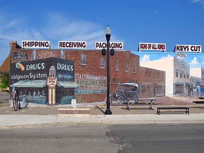 Historic murals celebrate the town's past with colorful nostalgia, turning ordinary walls into time machines worth photographing.