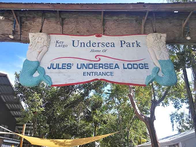 The entrance sign promises an adventure that sounds impossible until you actually do it yourself.