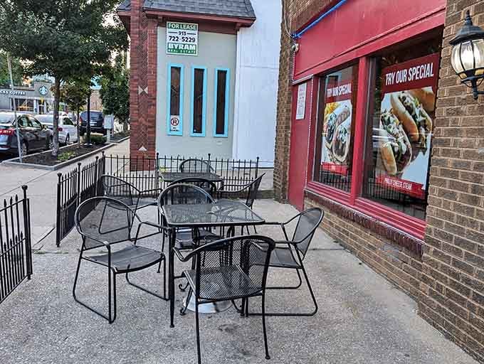 Outdoor seating for those perfect Kansas City days when fresh air makes good food taste even better.