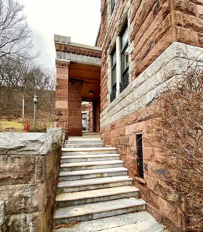 These stone steps have been welcoming visitors for over a century. They've earned a little respect.