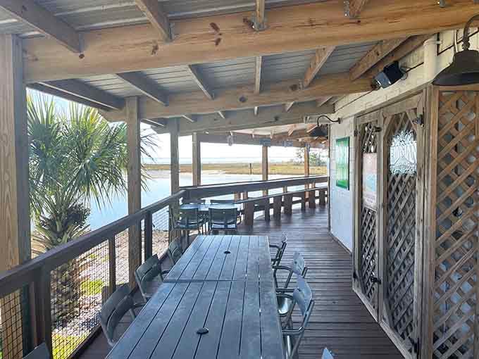 Eating oysters on this covered deck with the bay stretched out in front of you is the kind of moment you'll want to repeat immediately.