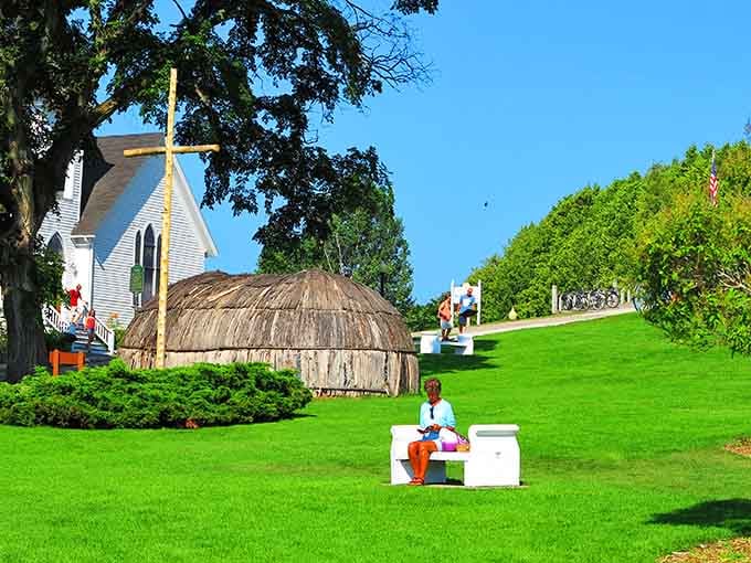 Marquette Park's green lawn holds layers of history quietly, from Indigenous roots to missionary chapels, all under one sky.