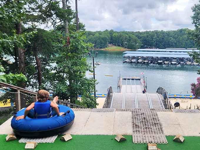 One tube, one slide, one spectacular view of Lake Lanier. The only regret here is not going again immediately.
