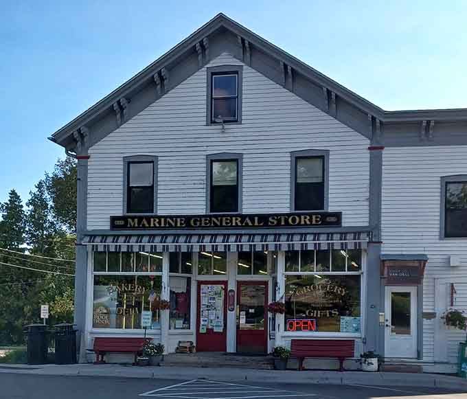 That glowing OPEN sign at the Marine General Store is basically a personal invitation you shouldn't ignore.