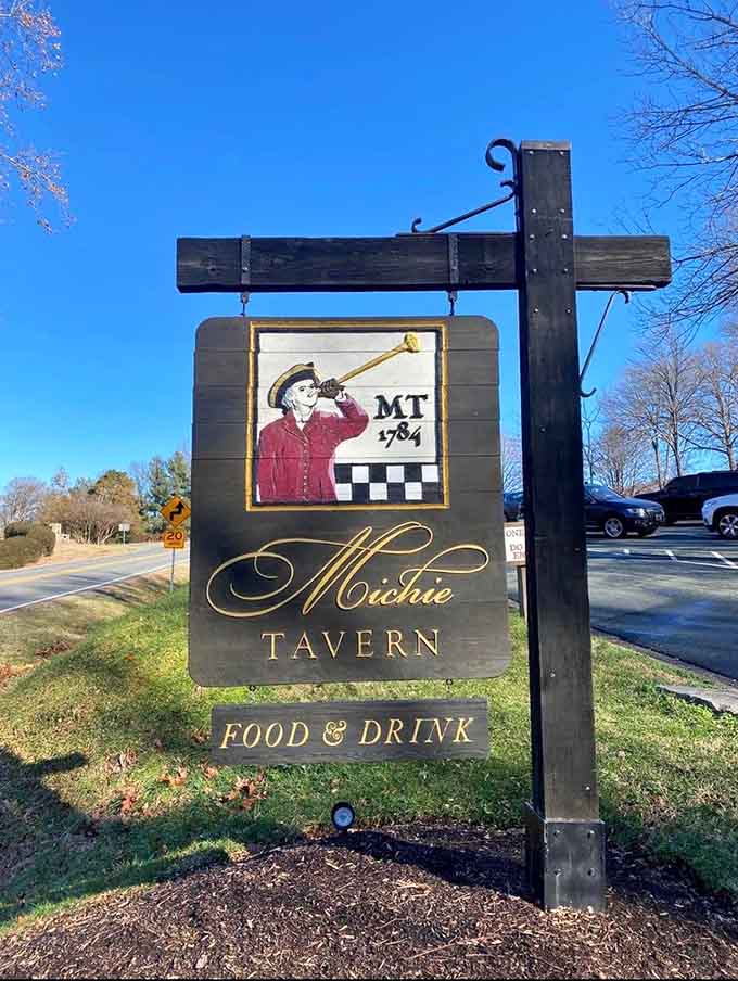 The roadside sign announces your arrival at a place where history and hunger meet deliciously.