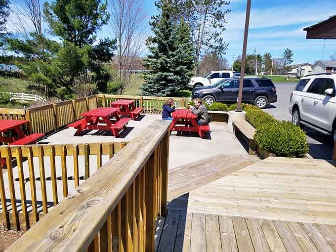 That deck view of the farm rolling out below makes every Moomers scoop taste even better.