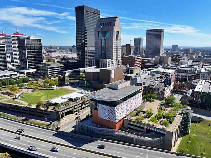 From above, the Center's bold architecture stands proud among Louisville's skyline, a fitting monument to greatness.