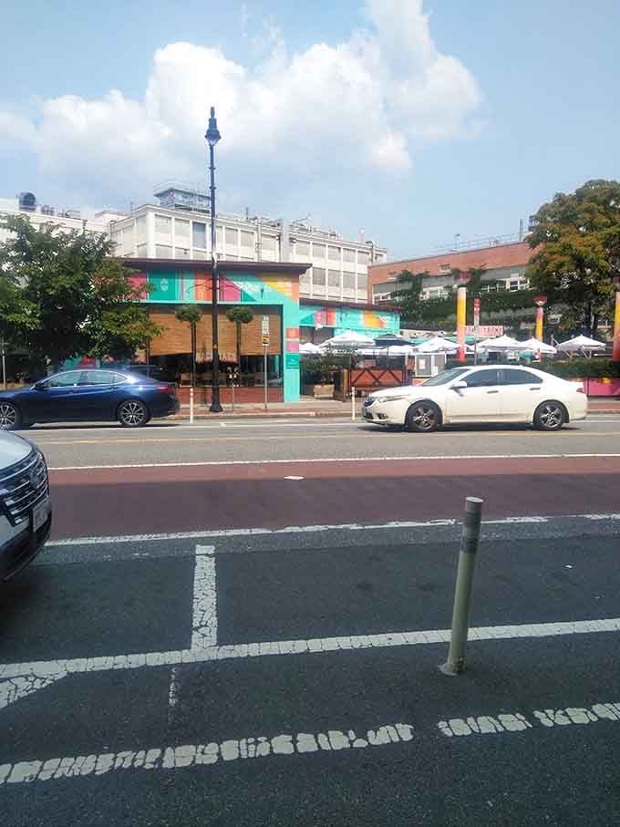 From across Massachusetts Avenue, that turquoise building stops traffic, figuratively speaking. You'll spot it immediately and head straight for the door.