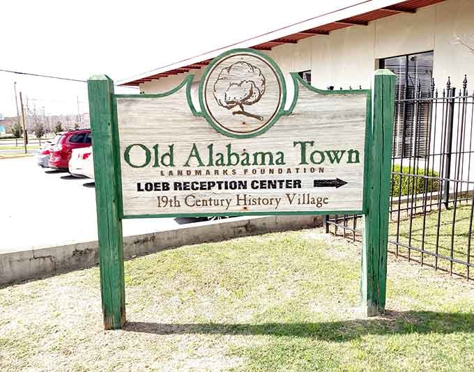 The Old Alabama Town sign says "19th Century History Village," and it absolutely delivers on that promise.