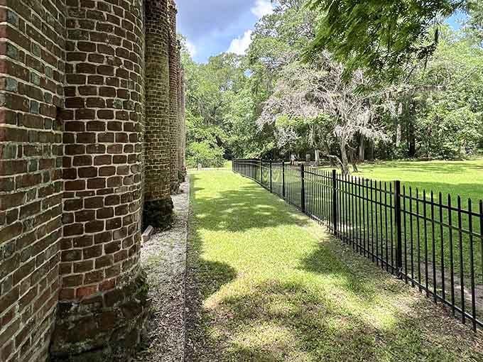 The walkway along the side of the ruins gives you a whole new perspective on just how tall those walls really are.