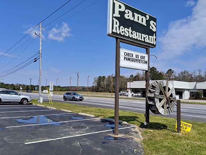The roadside sign that's been guiding hungry travelers to buffet bliss for years and years.