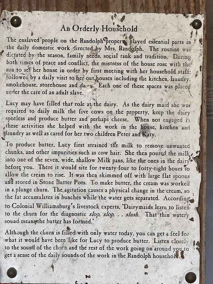 A weathered sign that packs more human complexity into a few paragraphs than most history textbooks manage in entire chapters.