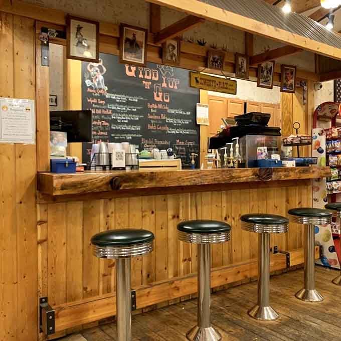A cozy little coffee counter tucked inside the gift shop, because great pie deserves great company.