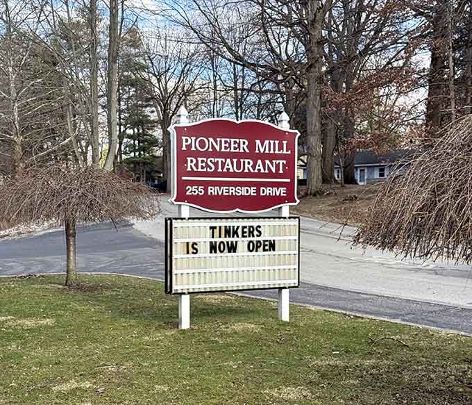 Pioneer Mill Restaurant, 255 Riverside Drive. Tinkers is open too, which means even more reasons to make the drive.