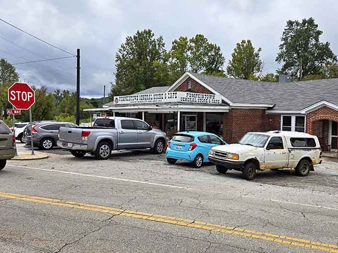 A packed parking lot at a crossroads in Pickens County. Turns out, everybody already knows about this place.