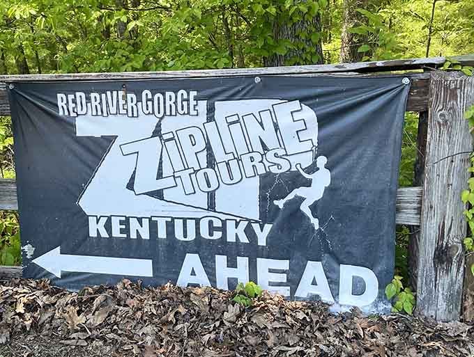 The sign says it all. Turn left, leave your comfort zone behind, and let Kentucky do the rest.