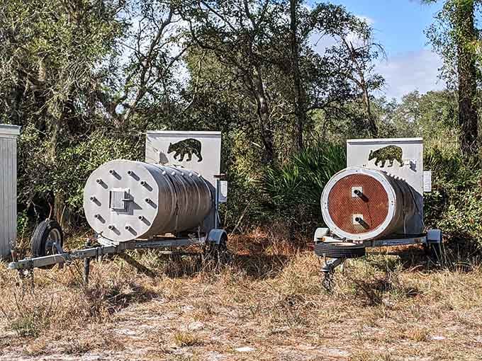 Wildlife management equipment sits ready for action, because conservation requires more than good intentions and strongly worded Facebook posts about nature.