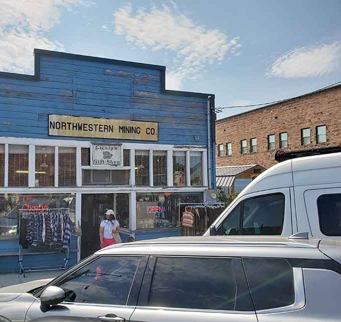 Cicely's Gift Shop inside the old Northwestern Mining Co. building is where Northern Exposure nostalgia meets genuine small-town charm.