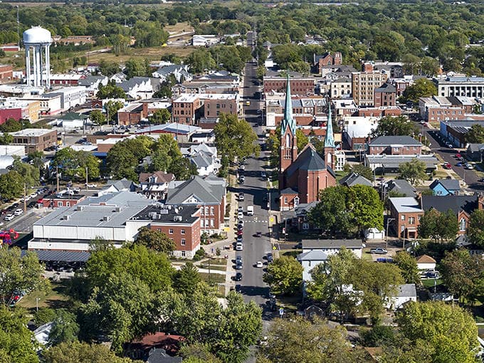 From above, Sedalia reveals itself as a town that's maintained its historic core while embracing the future wisely.