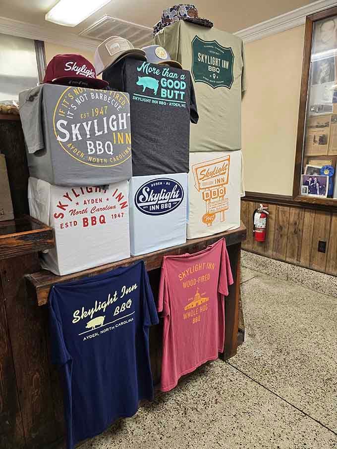 T-shirts, hats, and the motto "More Than a Good Butt" &mdash; Skylight Inn BBQ merch is genuinely worth taking home.