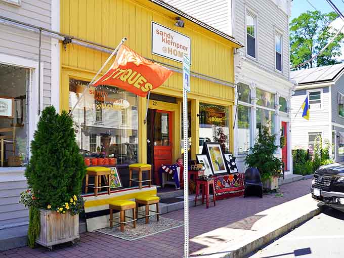 Bright yellow facades and outdoor seating invite you to slow down and savor the moment properly.