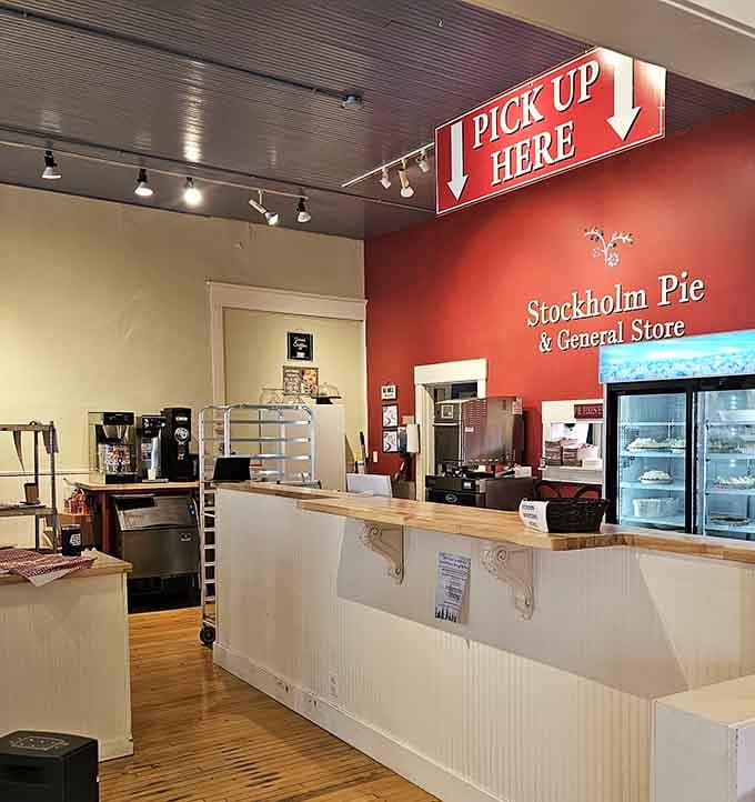 The pickup counter where pie dreams become reality and willpower goes to die a happy death.
