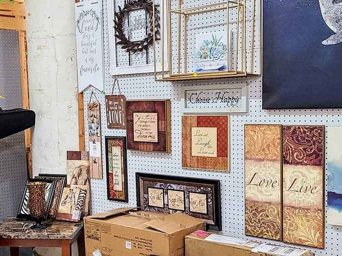 Choose Happy and "Live and Laugh" framed and ready to hang, this wall decor vendor is basically your optimistic aunt.