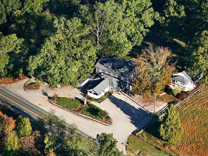 From above, Tanglewood Ordinary sits quietly among the trees, looking exactly like the hidden gem it truly is.