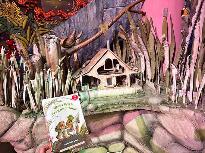 A tiny cottage tucked among reeds and cattails, with a copy of Days With Frog and Toad right there to remind you where it all began.
