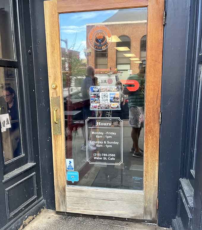 The door tells you the hours. Your stomach will tell you to ignore everything else on your schedule.