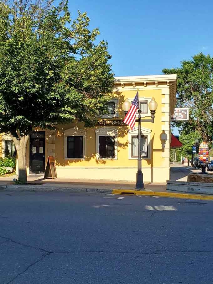 That yellow building with the American flag stands proud on the corner, impossible to miss and even harder to forget.
