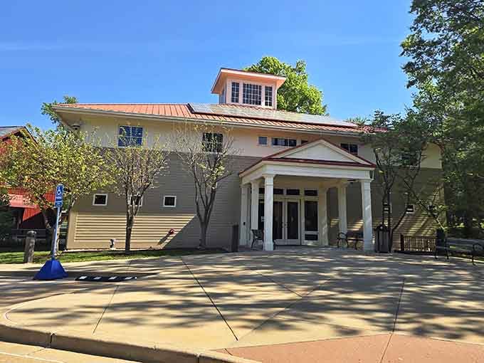 The visitor center's copper-topped cupola and welcoming portico practically signal, "Start here, trust us, everything makes more sense when you do."