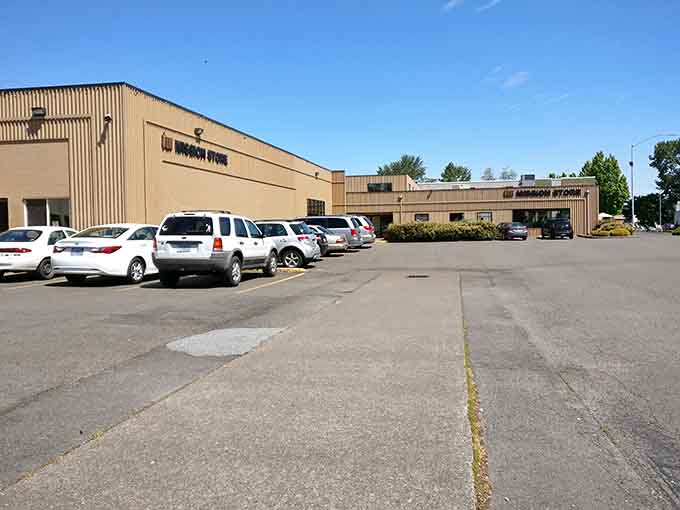 Under a wide blue Oregon sky, the Mission Store's parking lot fills up fast, and honestly, it's not hard to see why.