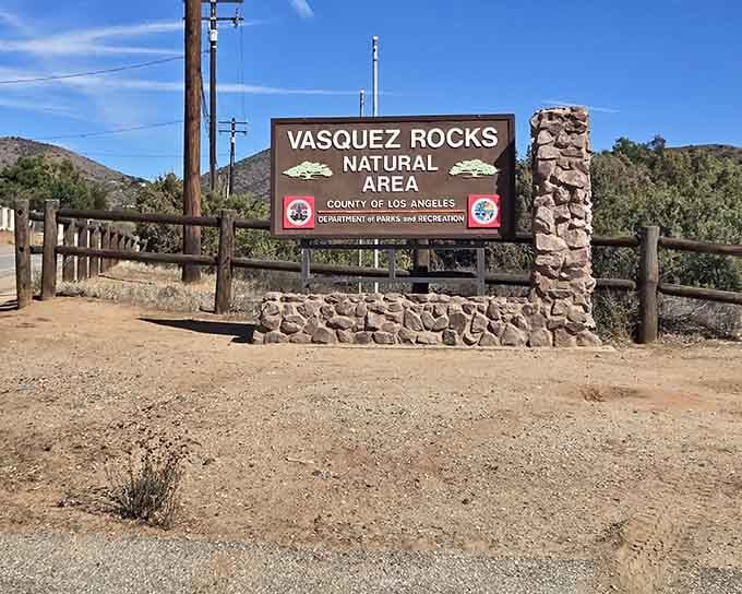 The sign that marks the beginning of one of California's most extraordinary free adventures. You're welcome.