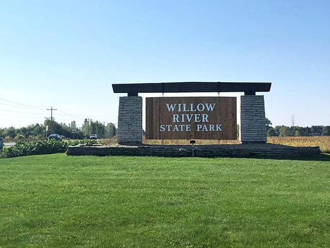 That bold wooden sign flanked by stone pillars makes one thing perfectly clear, you've arrived somewhere worth the drive.