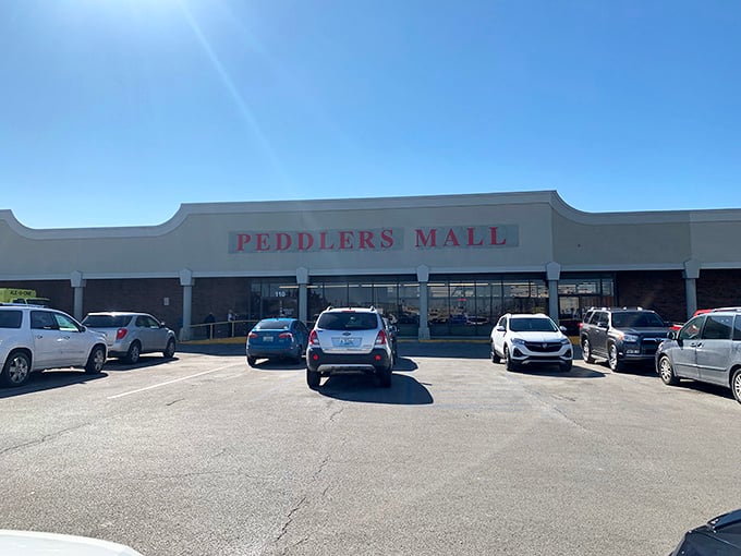 The parking lot tells the story: Winchester Peddlers Mall draws a crowd, and every single visitor knows why.