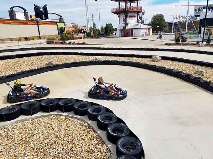 That sweeping curve is where races are won and lost. Choose your line wisely, friend.