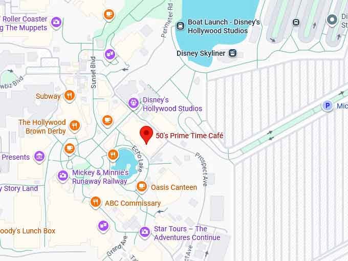 16. 50's prime time café map