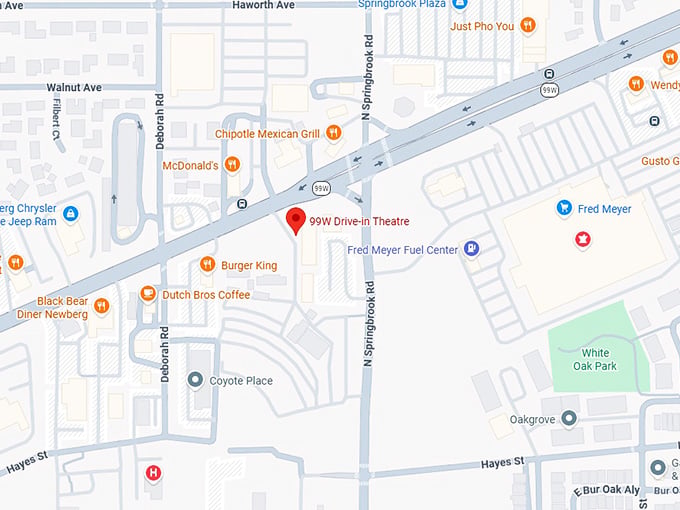 16. 99w drive in theatre map