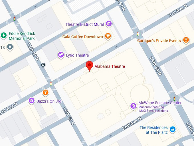 16. alabama theatre map