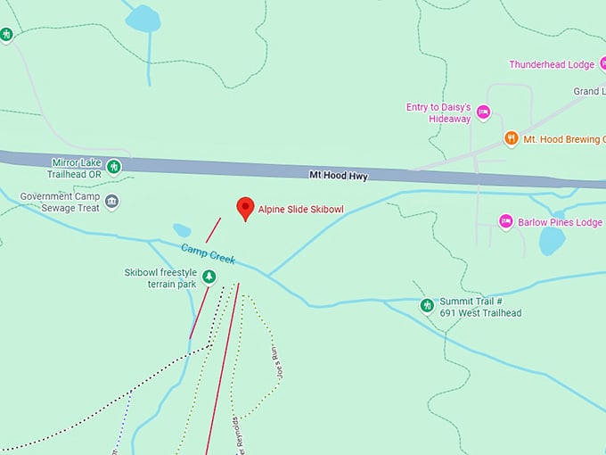 16. alpine slide skibowl at mt. hood skibowl map