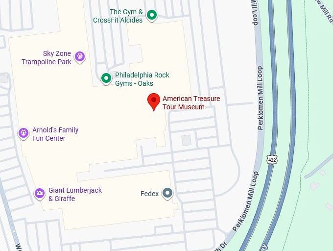 16. american treasure tour museum map