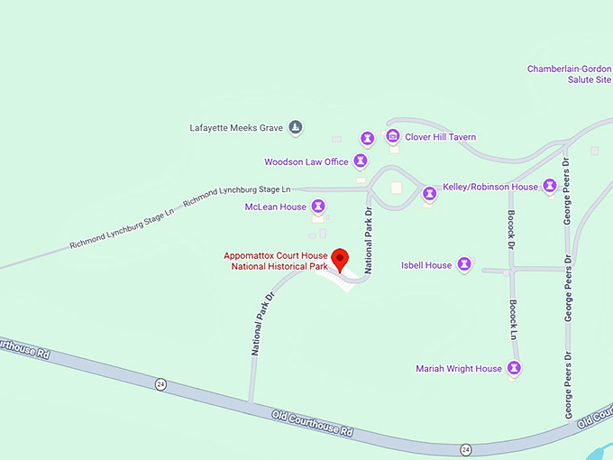 16. appomattox court house national historical park map